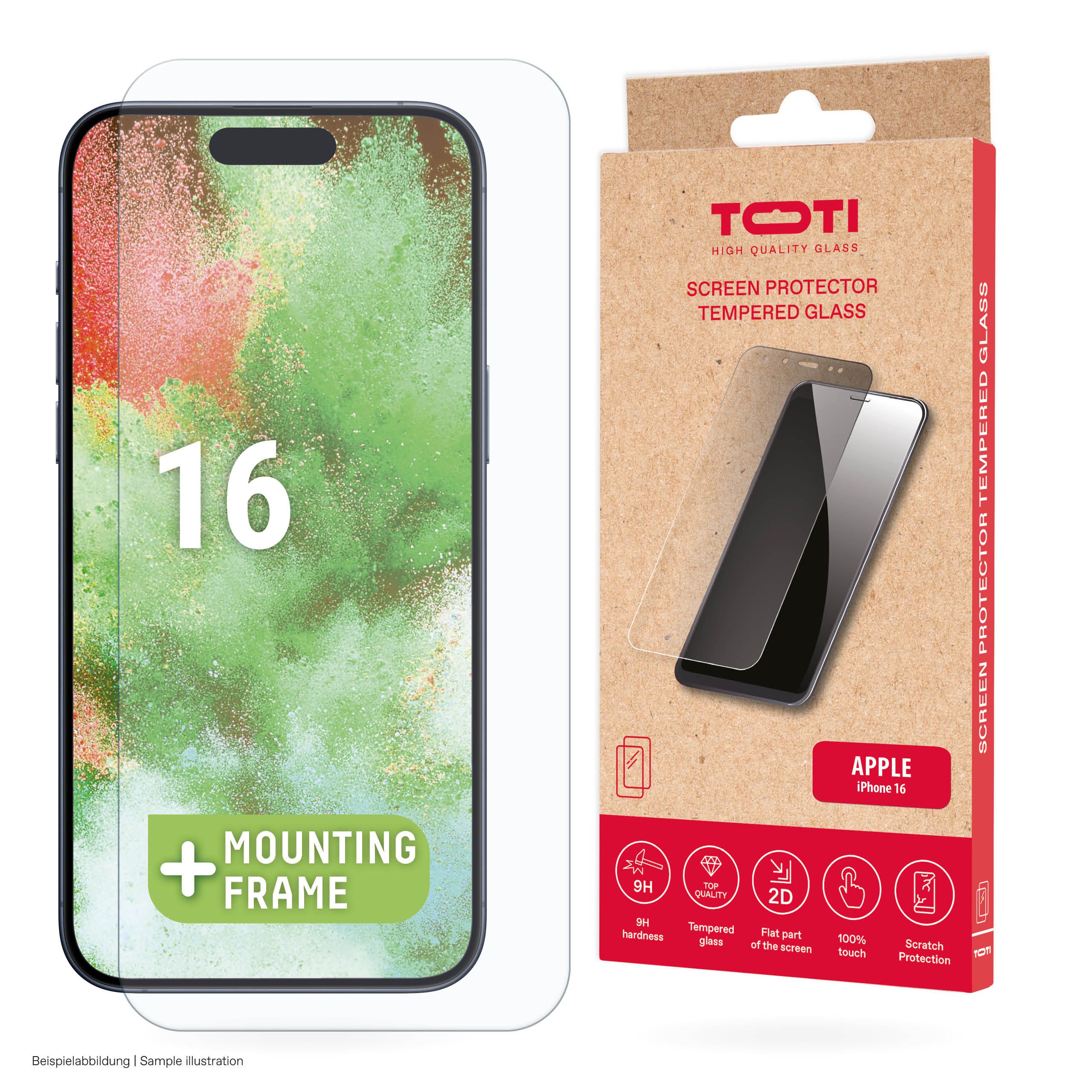 Aksesuārs TOTI Tempered glass 2D iPhone 16/15 Pro/15 | Tele2